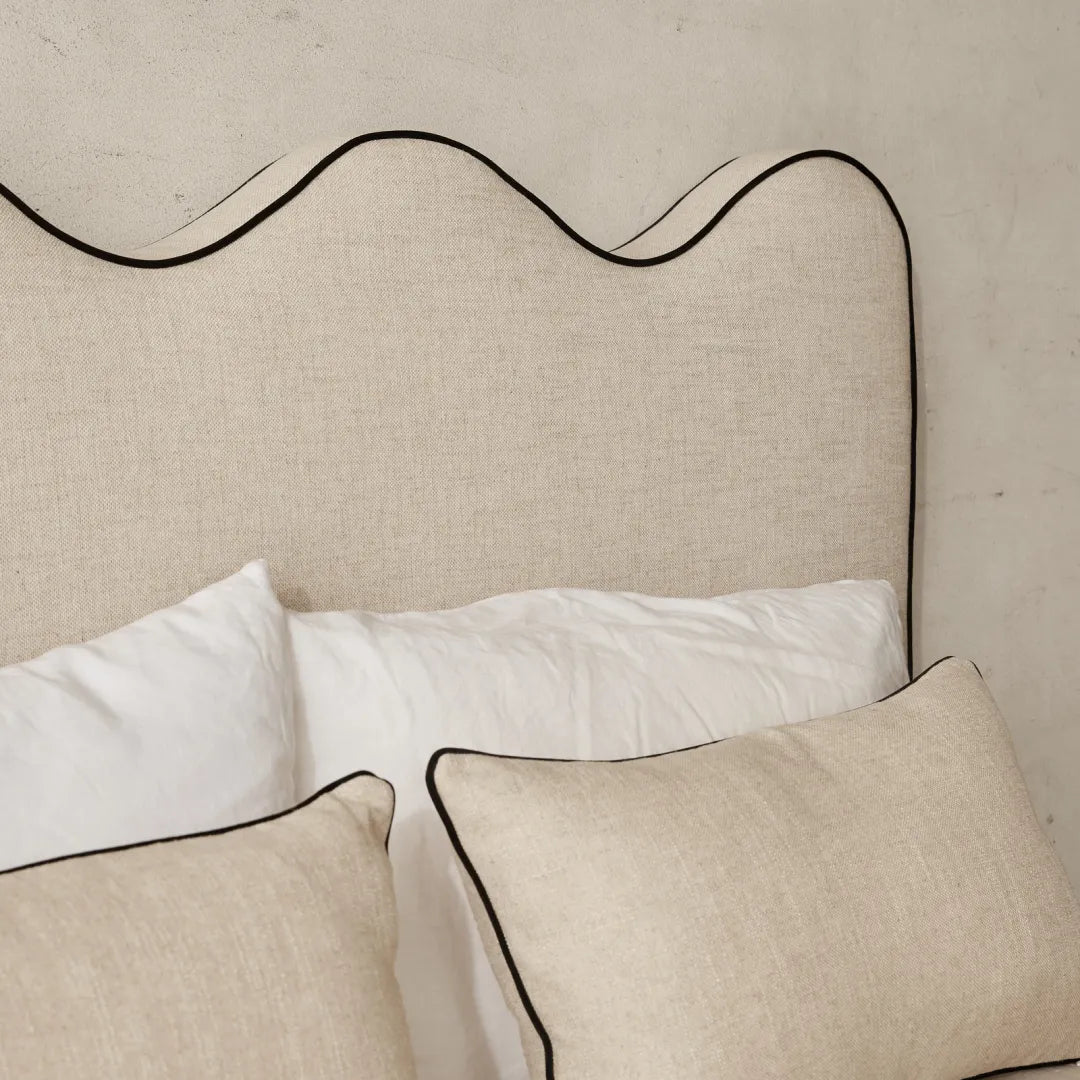 Beatrix Linen Bed Head | Wavey Headboard by McMullin
