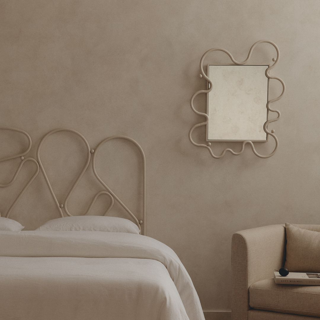 Decorative Wavy White Metal Mirror for Wall | McMullin & co. Mirror ...
