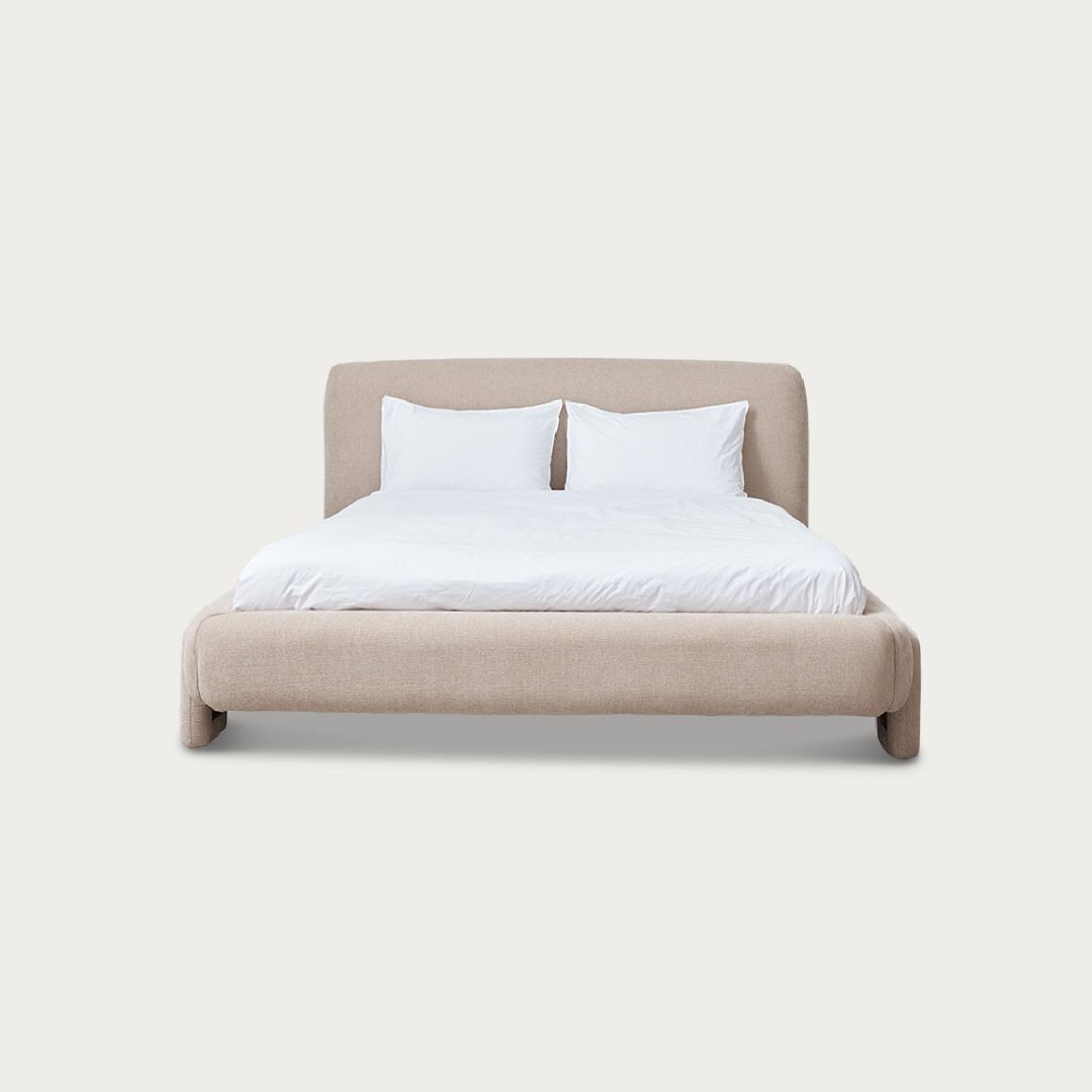 Barnaby Bed Frame | Stone Cream Fabric Headboard McMullin