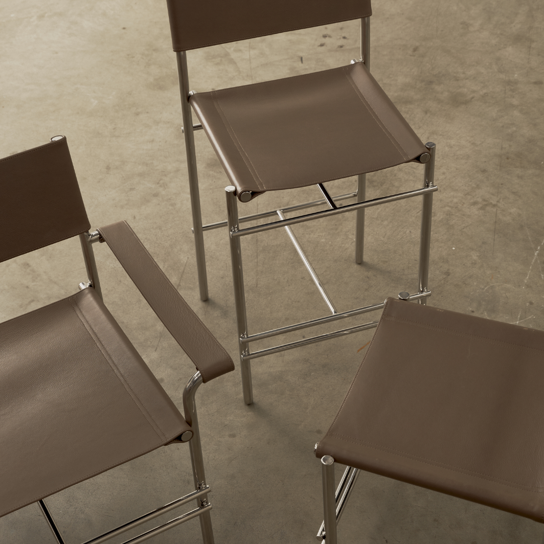 Chester Taupe Dining Chair | Stainless Steel Leather Designer Dining ...