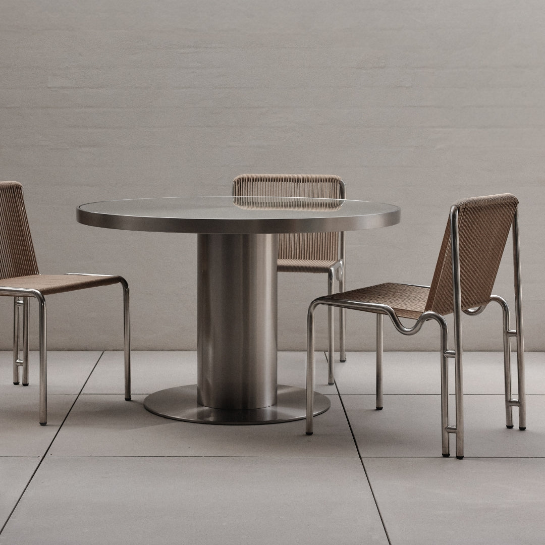 Cooper Brushed Stainless Steel Dining Table | Small – McMullin