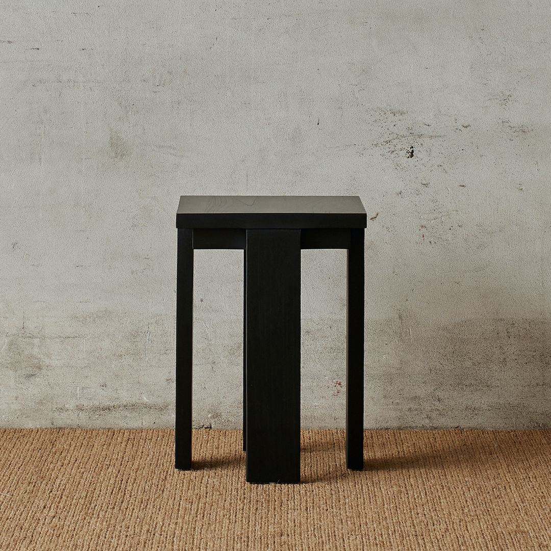 Gus Teak Side Stool Black | McMullin Furniture Bedside & Side Tables