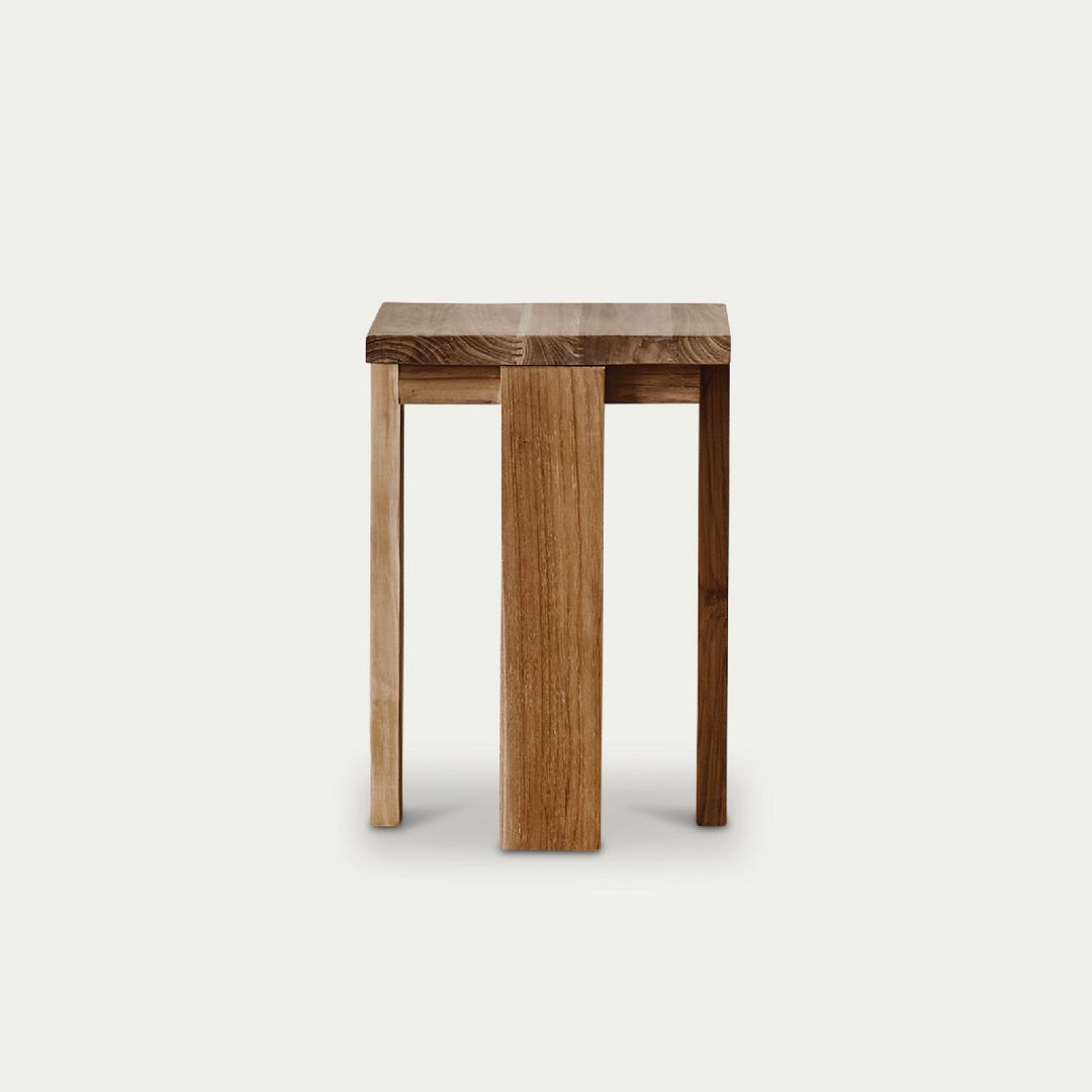 Gus Teak Side Stool Natural | McMullin Furniture Bedside & Side Tables