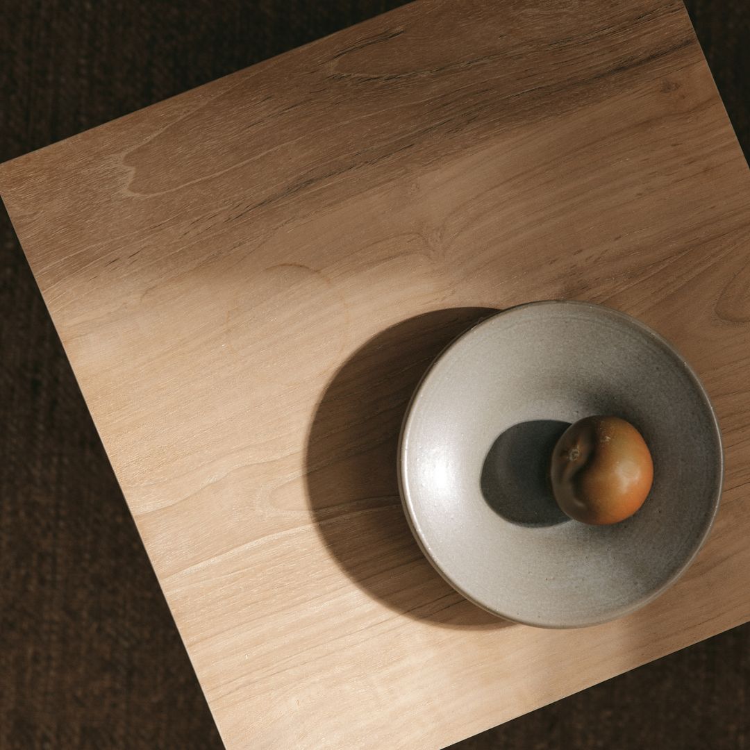 Gus Teak Side Stool Natural | McMullin Furniture Bedside & Side Tables