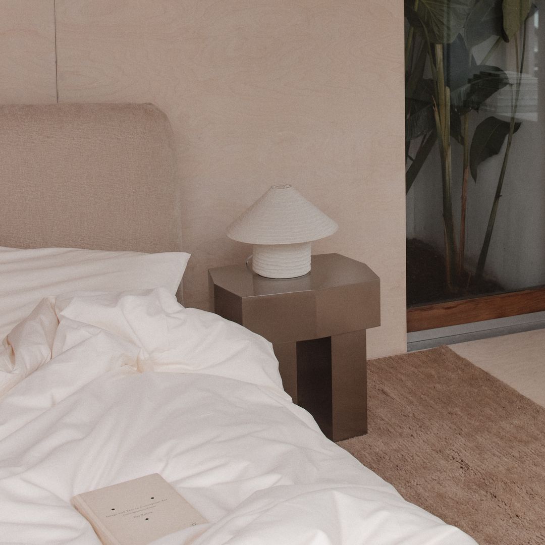 Barnaby Bed Frame | Stone Cream Fabric Headboard McMullin