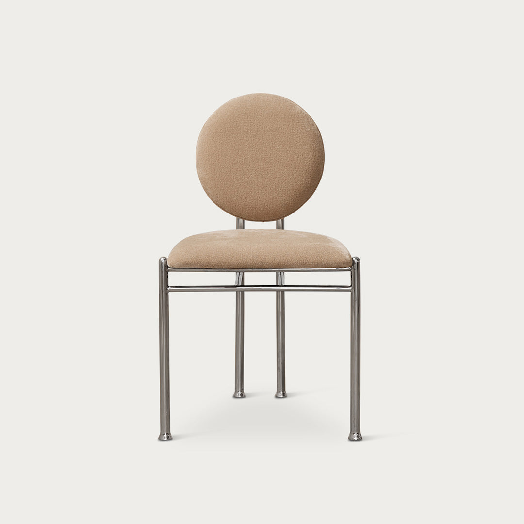 Henrietta Circular Fabric Dining Chair with Stainless Steel | McMullin