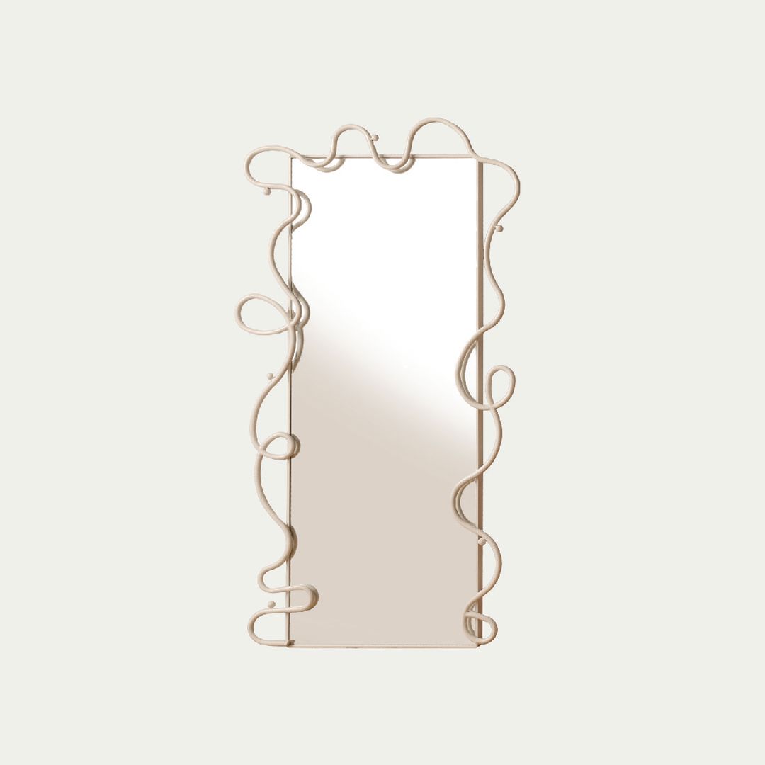 Linea Floor Curvy Mirror Decorative Metal Mirror | Artistic Mirror by ...