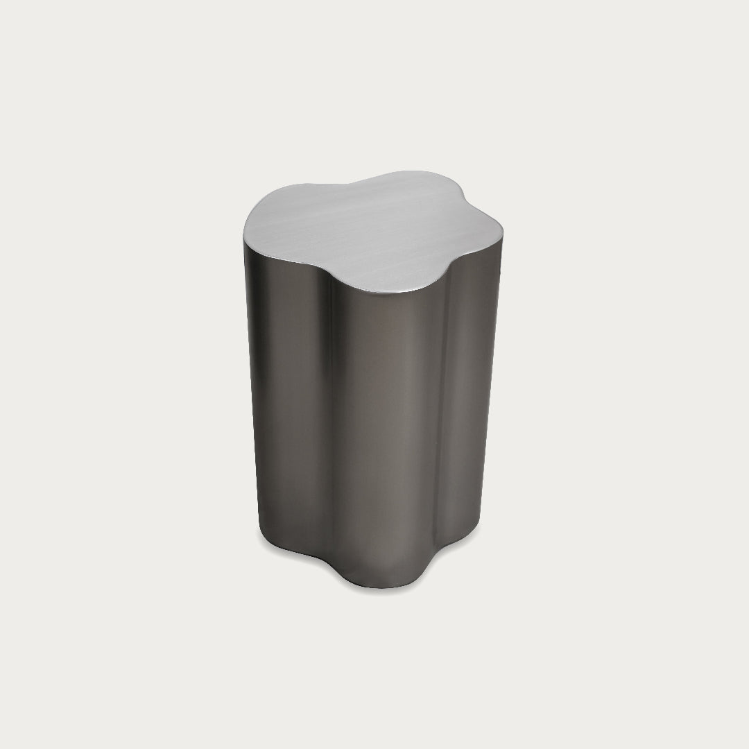 Theo Polished Silver Chrome Side Table I Designer Chrome Side Table ...