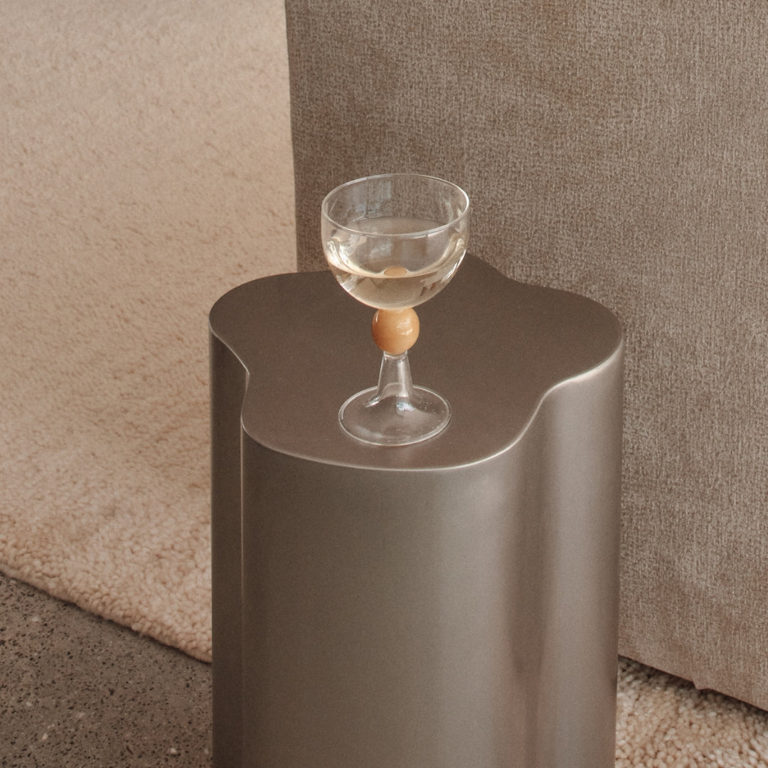 Theo Polished Silver Chrome Side Table I Designer Chrome Side Table ...