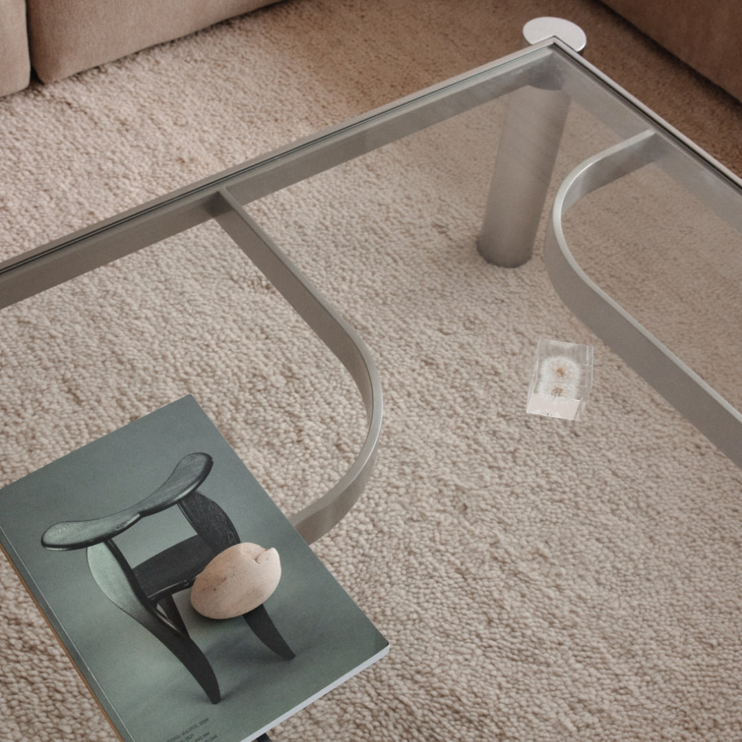 Stainless Steel Glass Long Coffee Table | Winter Coffee Table | McMullin
